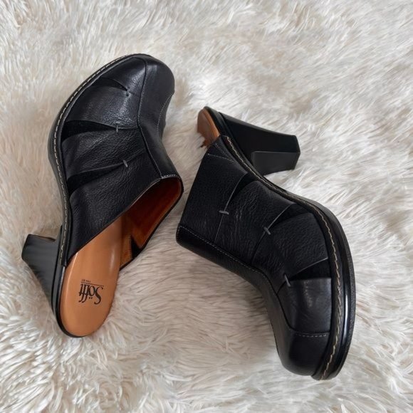 Sofft | Shoes | Soft Women Heeled Leather Clogs Size 2 | Poshmark